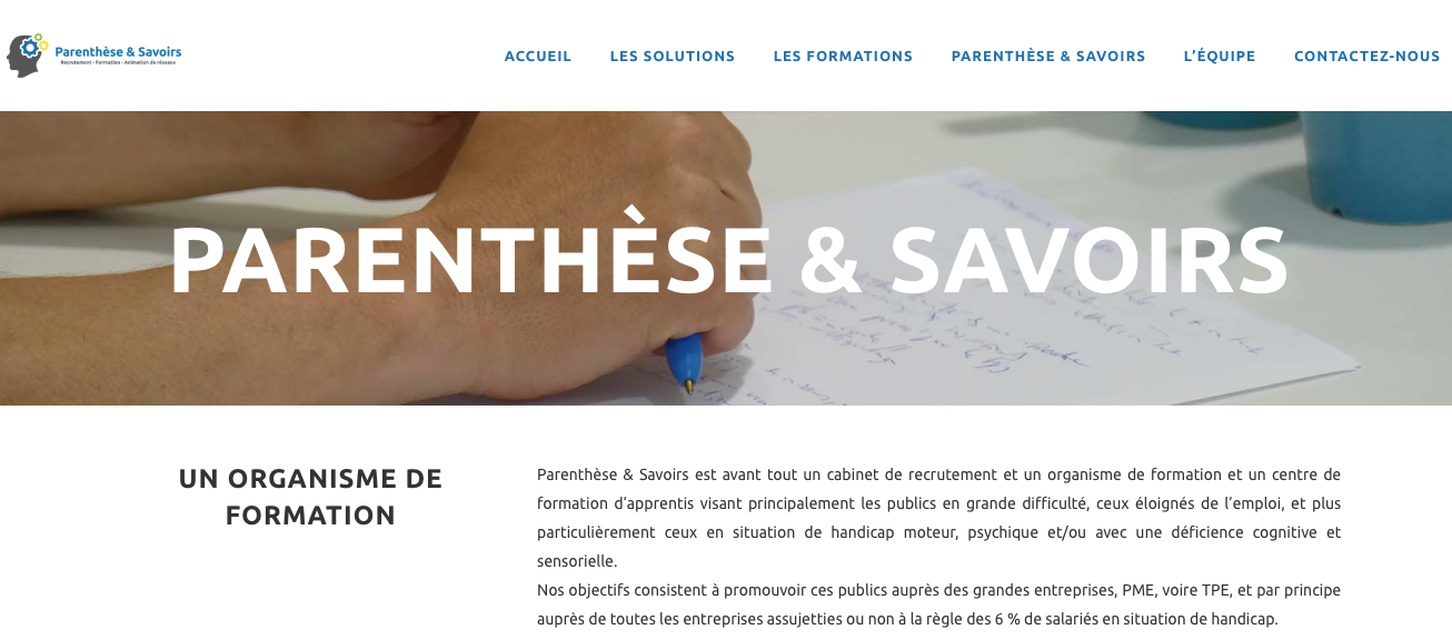 PARENTHÈSE et SAVOIRS propose une formation en alternance pour ...